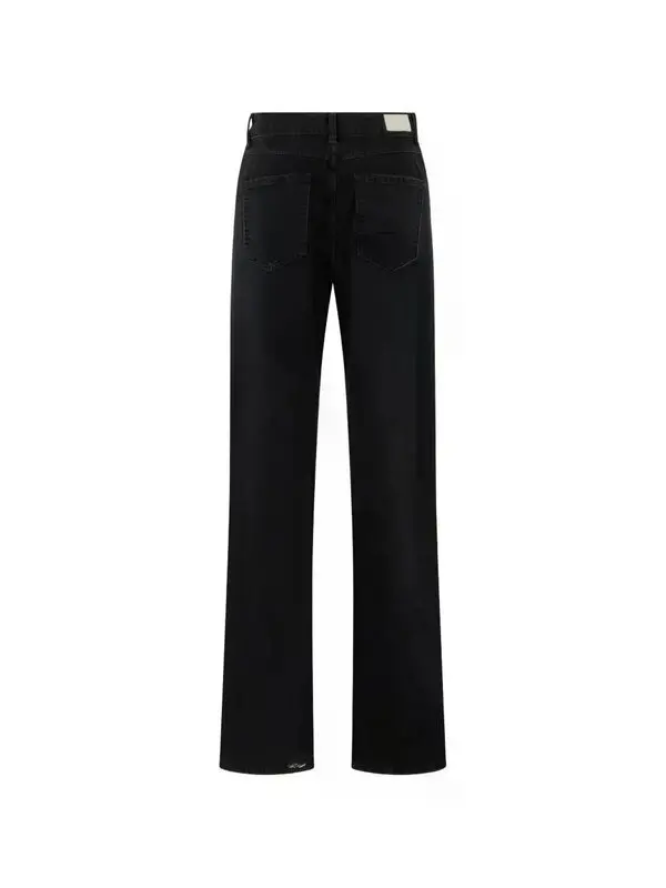 ICON DENIM LOS ANGELES Jodie Side-slit Straight Leg Jeans - Black