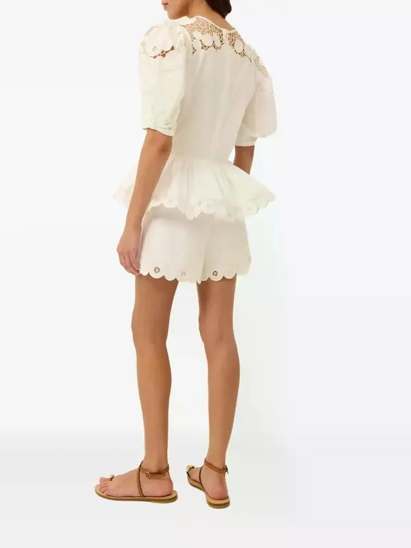 MARIE OLIVER Betty Lace Scalloped Shorts