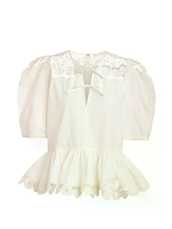 MARIE OLIVER Lucile Lace Peplum Top