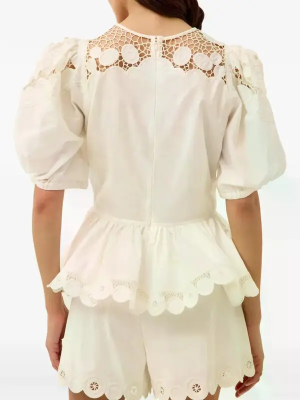 MARIE OLIVER Lucile Lace Peplum Top