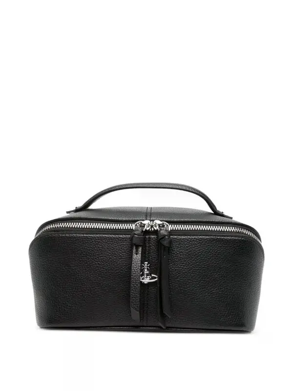 VIVIENNE WESTWOOD Orb Leather Makeup Bag - Black