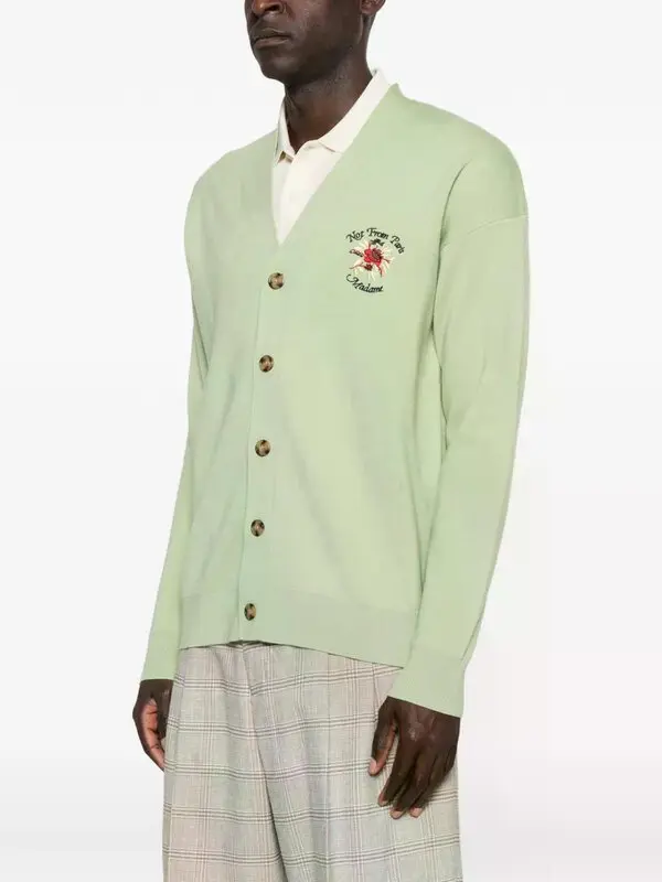 Drole De Monsieur Embroidered-logo V-neck Cardigan
