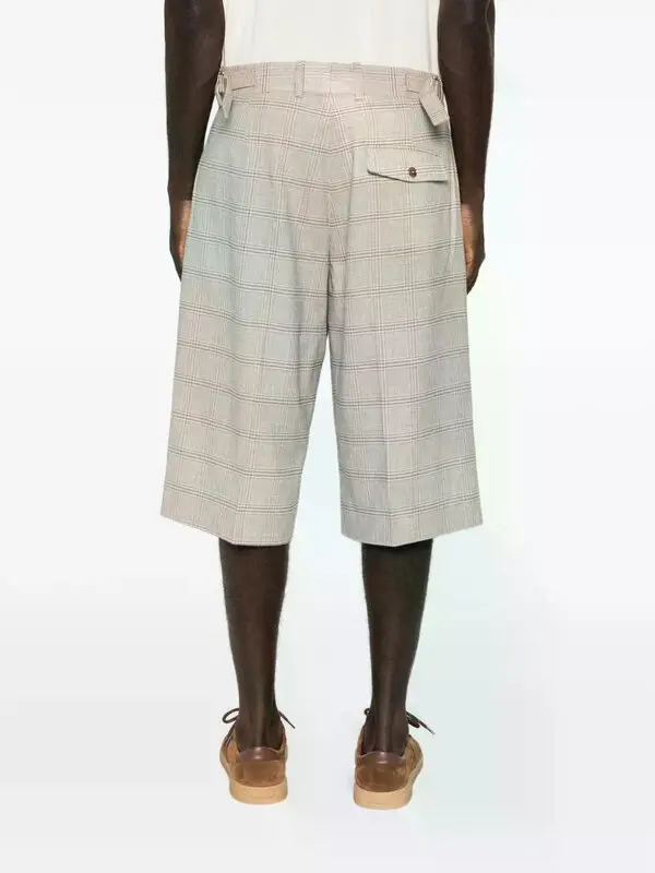 Drole De Monsieur Check-pattern Pleated Shorts