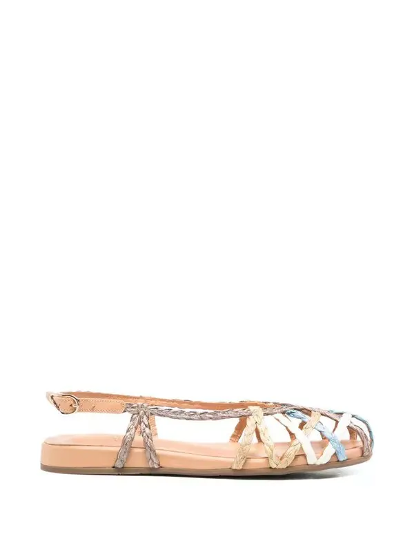 ANCIENT GREEK SANDALS Braided Raffia Sandals - Neutrals