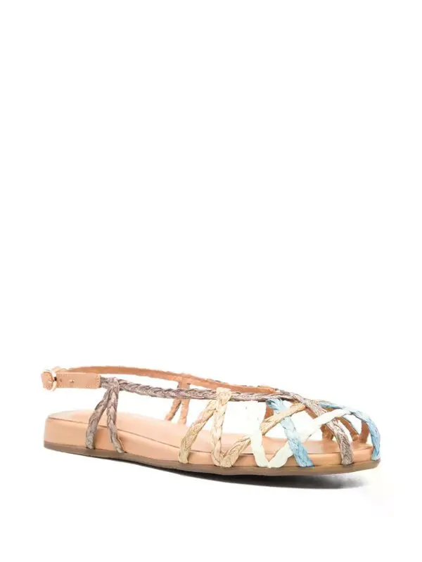ANCIENT GREEK SANDALS Braided Raffia Sandals - Neutrals