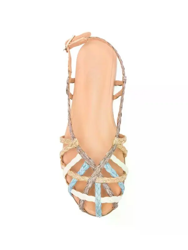 ANCIENT GREEK SANDALS Braided Raffia Sandals - Neutrals