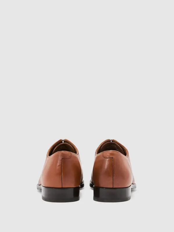 REISS Leather Oxford Shoes - Light Tan