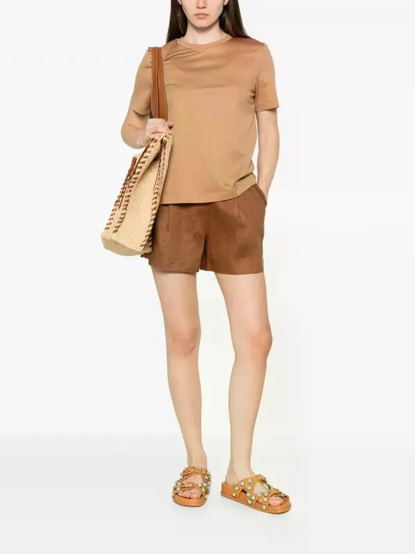 MC2 SAINT BARTH Amani Pleated Shorts - Brown