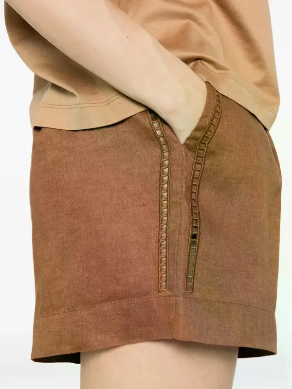MC2 SAINT BARTH Amani Pleated Shorts - Brown