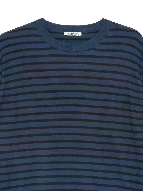Auralee High-gauge Striped Cotton T-shirt