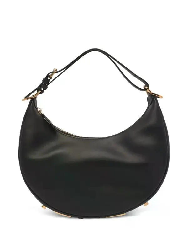 Fendi Small Graphy Leather Shoulder Bag - Black