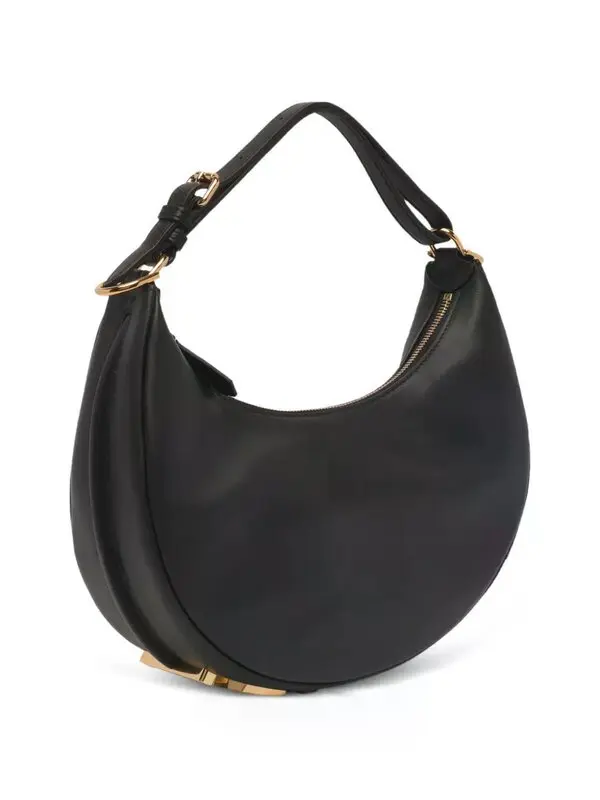 Fendi Small Graphy Leather Shoulder Bag - Black