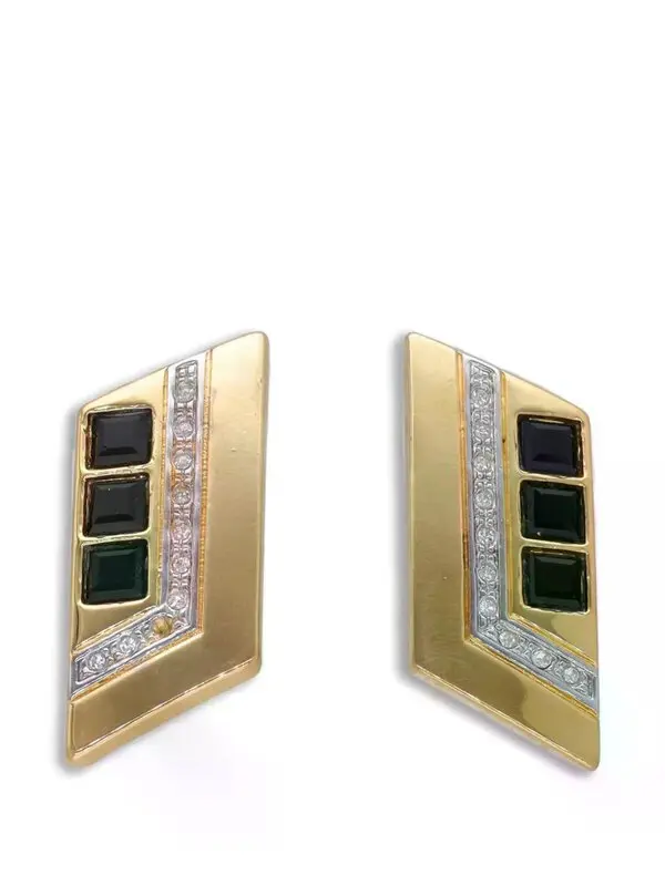 Vintage Geometric Clip-on Earrings - Gold