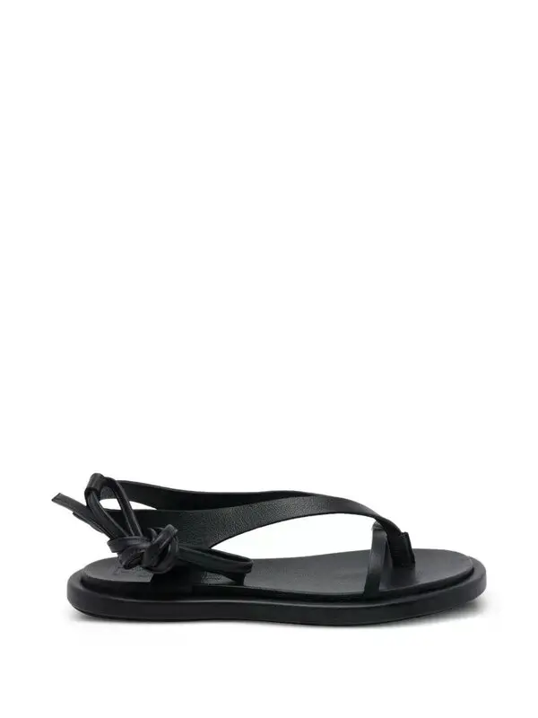 POEVE Flavia Lace-up Sandals - Black