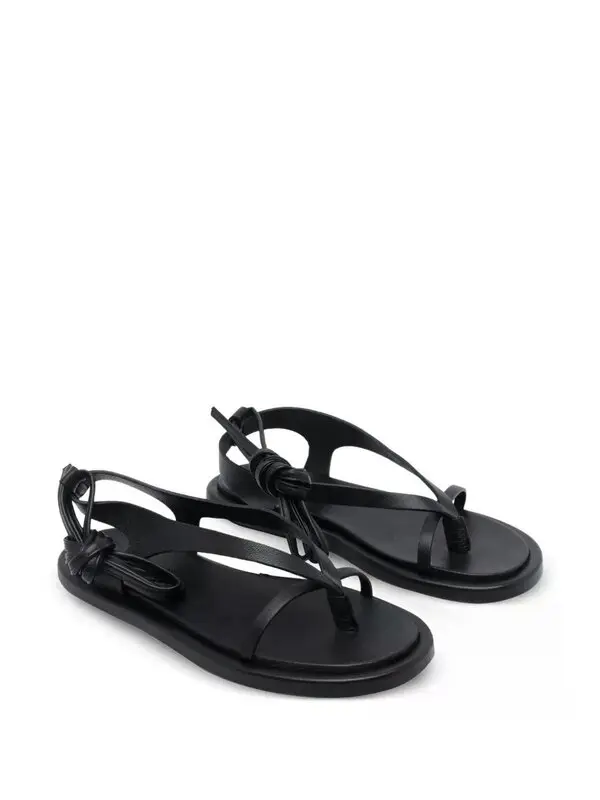 POEVE Flavia Lace-up Sandals - Black