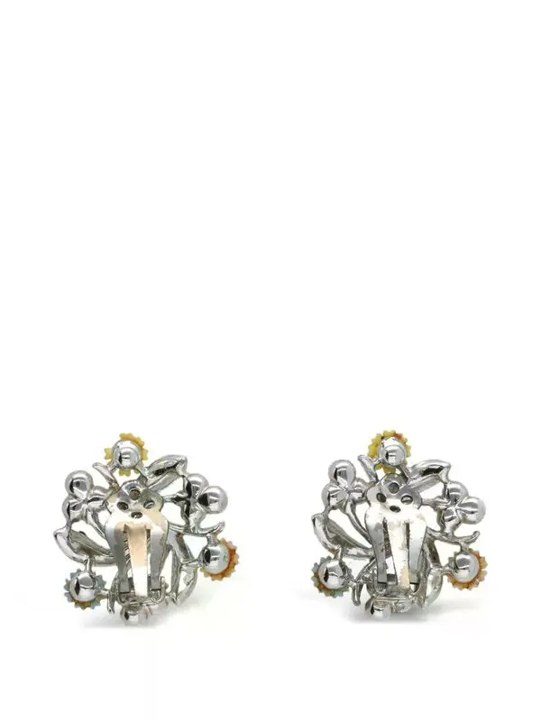 Vintage Floral-motif Clip-on Earrings