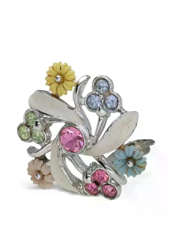 Vintage Floral-motif Clip-on Earrings