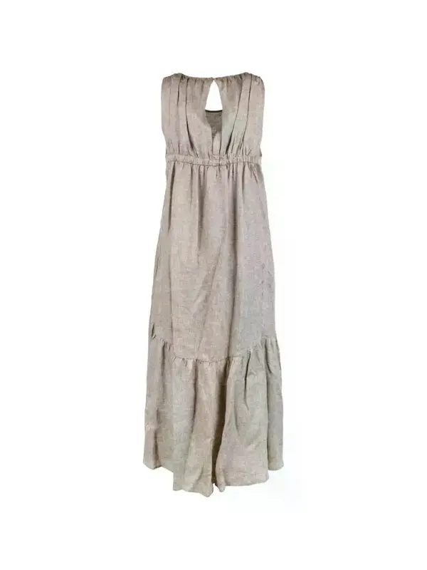 Peserico Gathered Tiered Dress - Neutrals