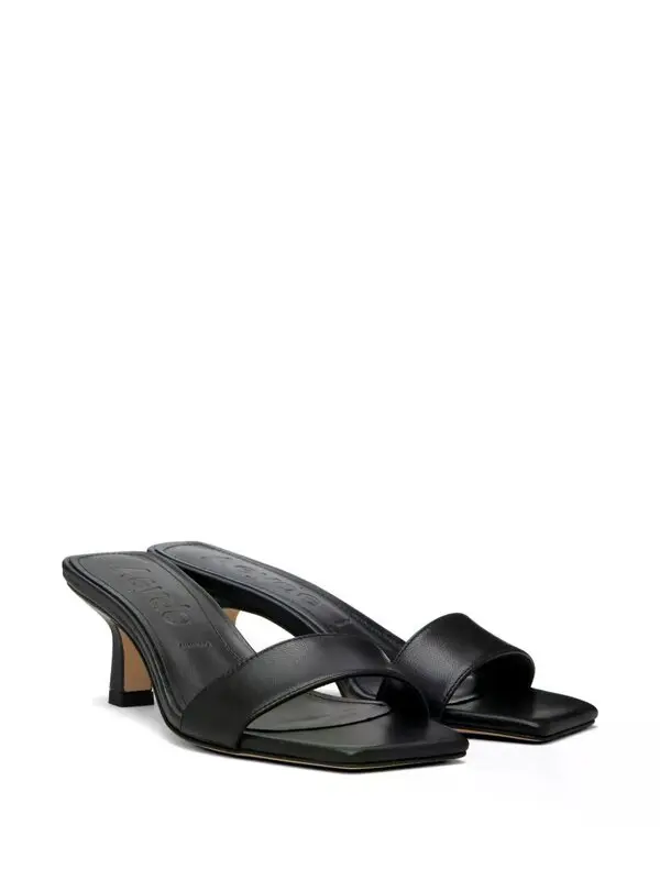 AeydĒ Square-toe Leather Sandals - Black