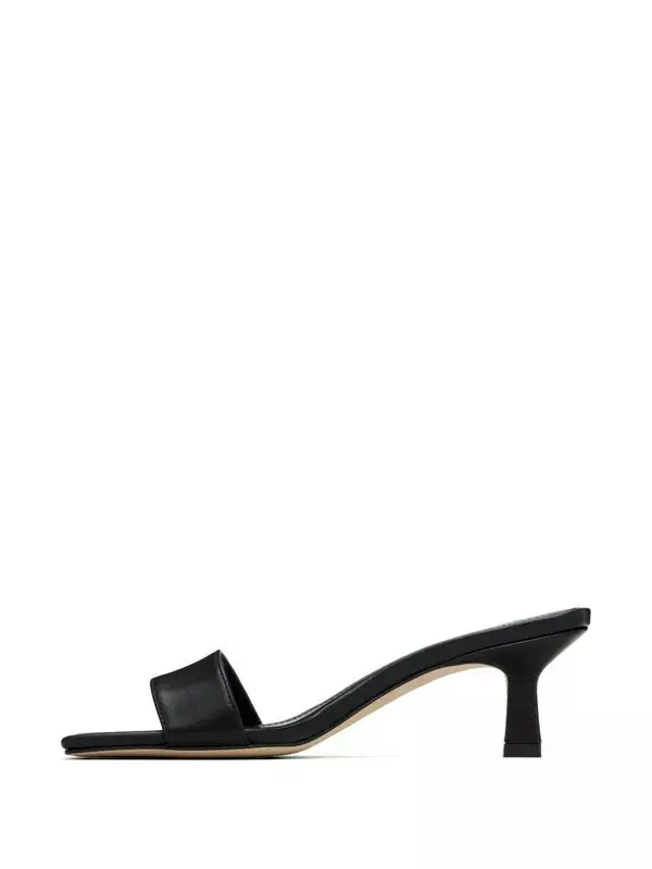 AeydĒ Square-toe Leather Sandals - Black