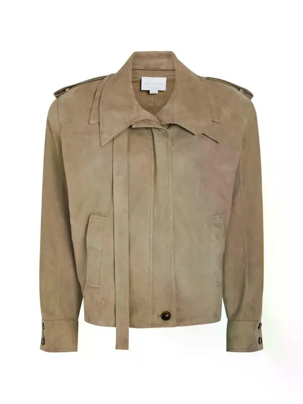 Stella McCartney Epaulette-detail Suede-effect Jacket - Neutrals