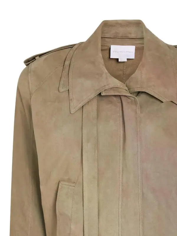 Stella McCartney Epaulette-detail Suede-effect Jacket - Neutrals