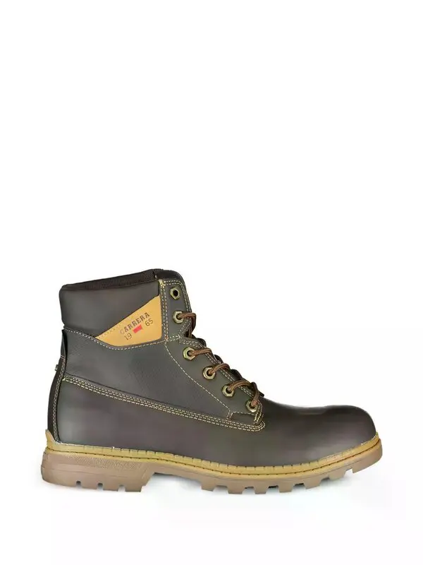 Carrera Eyewear Lace-up Boots With Contrast Topstitching - Brown