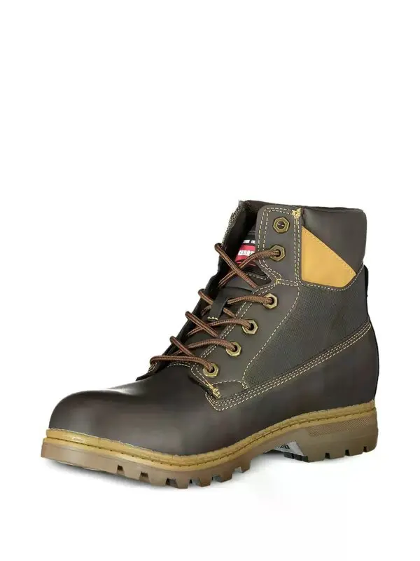 Carrera Eyewear Lace-up Boots With Contrast Topstitching - Brown