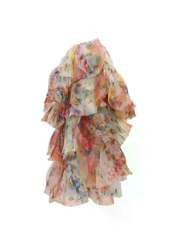 Zimmermann Luna Ruffled Floral-print Dress - Orange