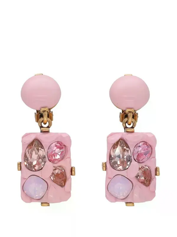 Oscar De La Renta Crystal-embellished Drop Earrings - Gold