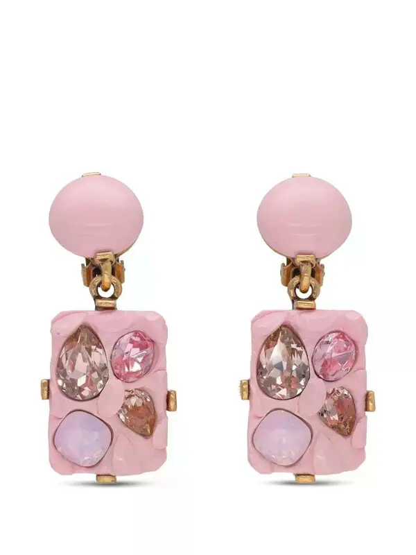 Oscar De La Renta Crystal-embellished Drop Earrings - Gold