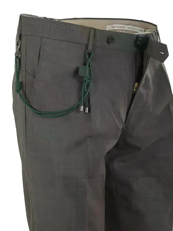 BERWICH Pleated Trousers With Rope Accessory