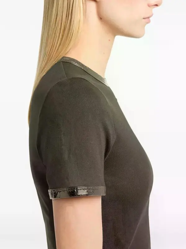 COURREGES Vinyl-trim Logo-patch T-shirt - Green