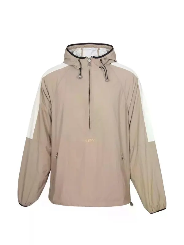 AUTRY Panelled Hooded Windbreaker Jacket - Neutrals