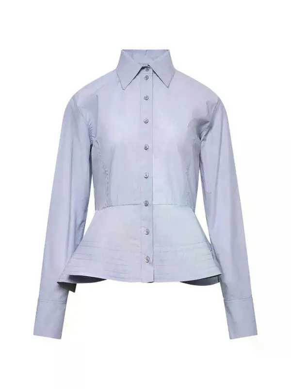 Stella McCartney Chambray Peplum Shirt - Blue