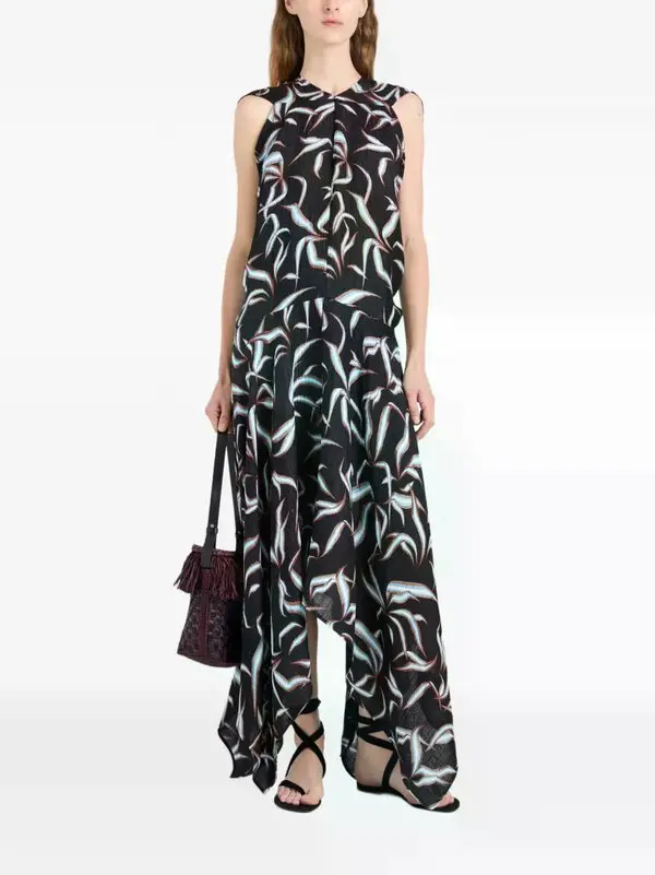 Proenza Schouler Sybella Asymmetric Midi Dress - Black