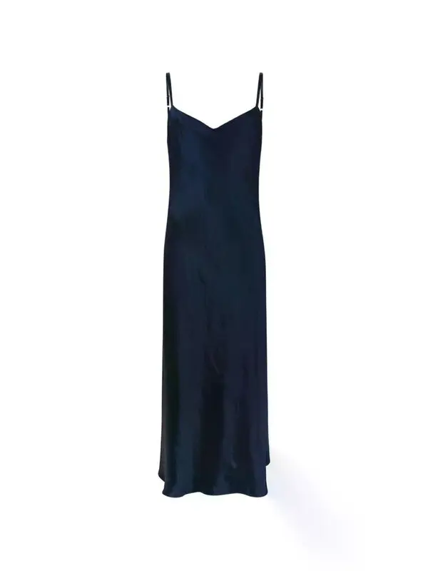 Vince Satin-finish Slip Midi Dress - Blue