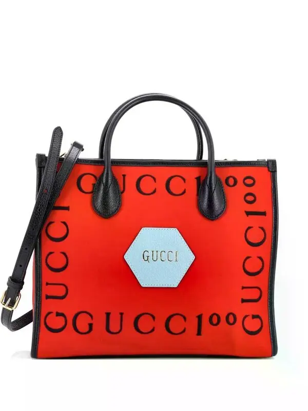 Gucci 100 Embroidered Felt Small Tote Bag