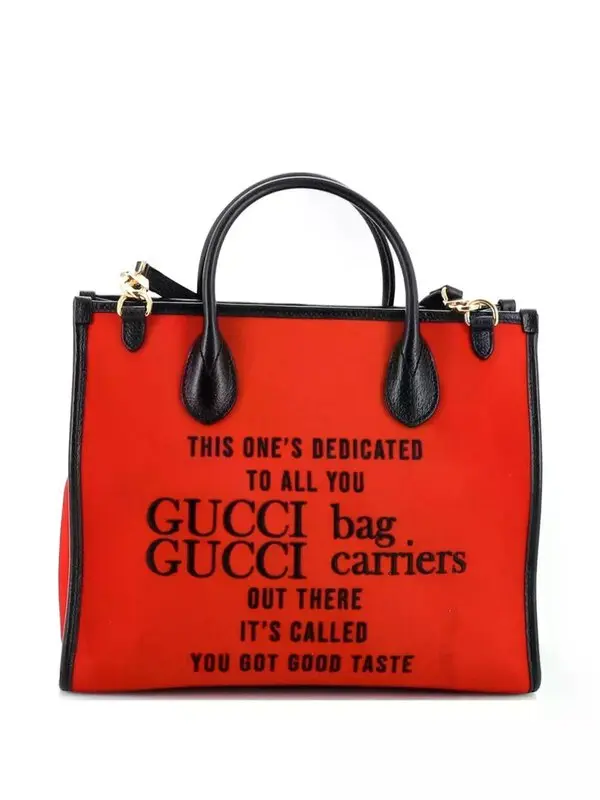 Gucci 100 Embroidered Felt Small Tote Bag
