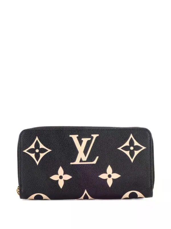 LOUIS VUITTON Zippy Wallet Bicolor Monogram Empreinte Giant Small Wallets - Black