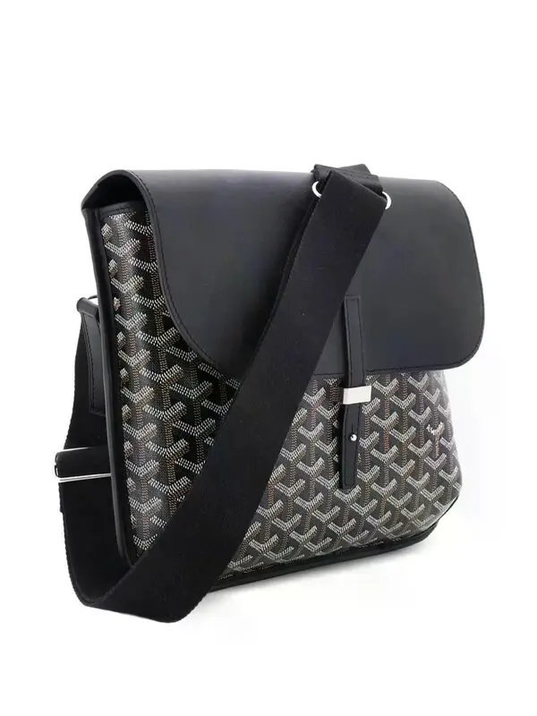 Goyard Coursier Messenger Bag Coated Canvas And Leather - Black