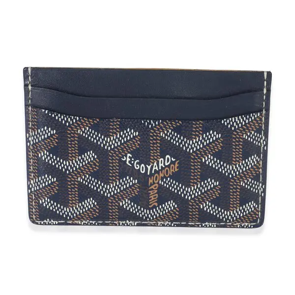 Goyard Navy Goyardine Canvas Saint Suplice Card Holder - Blue