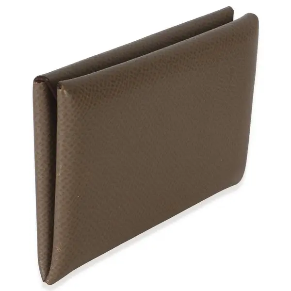 Hermès Etoupe Epsom Calvi Card Holder