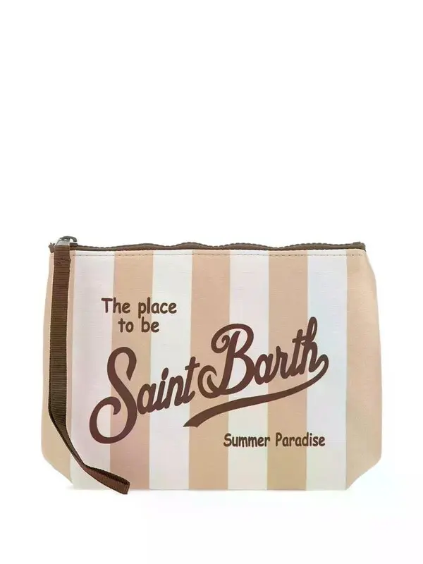 MC2 SAINT BARTH Striped Clutch - Neutrals