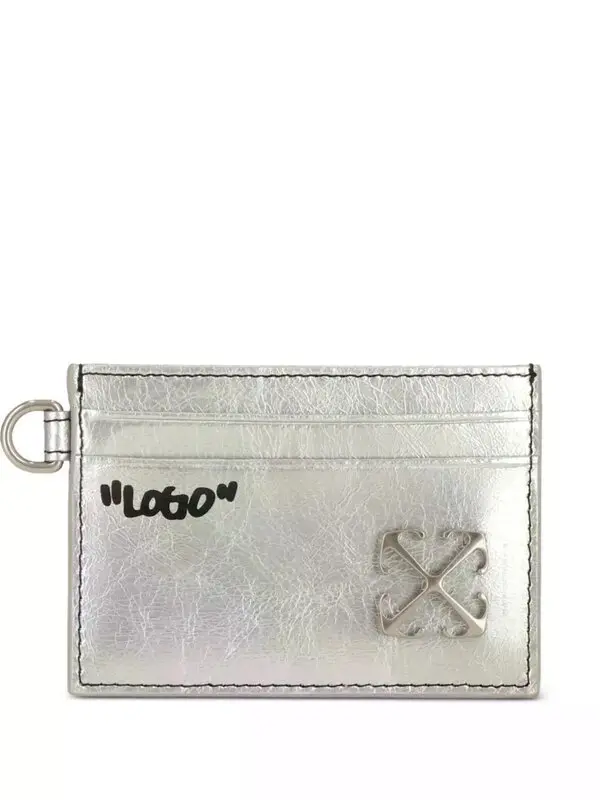 Off-White Logo Detail Card Holder - Silver