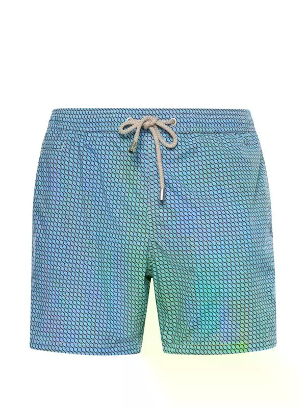 MC2 SAINT BARTH Geometric-print Swim Shorts - Blue
