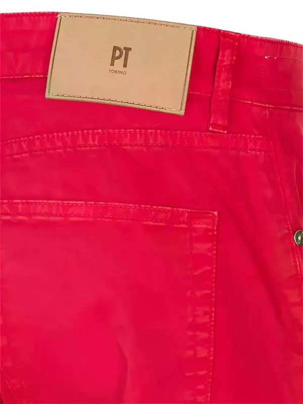 PT TORINO Logo-patch Slim-fit Trousers - Red