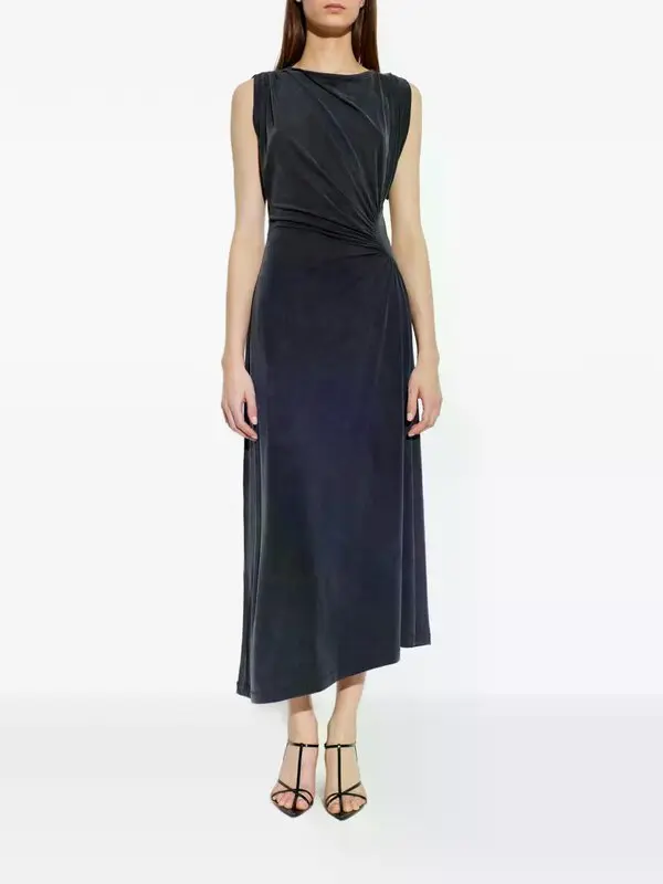 IRO PARIS Gathered Asymmetric-hem Dress