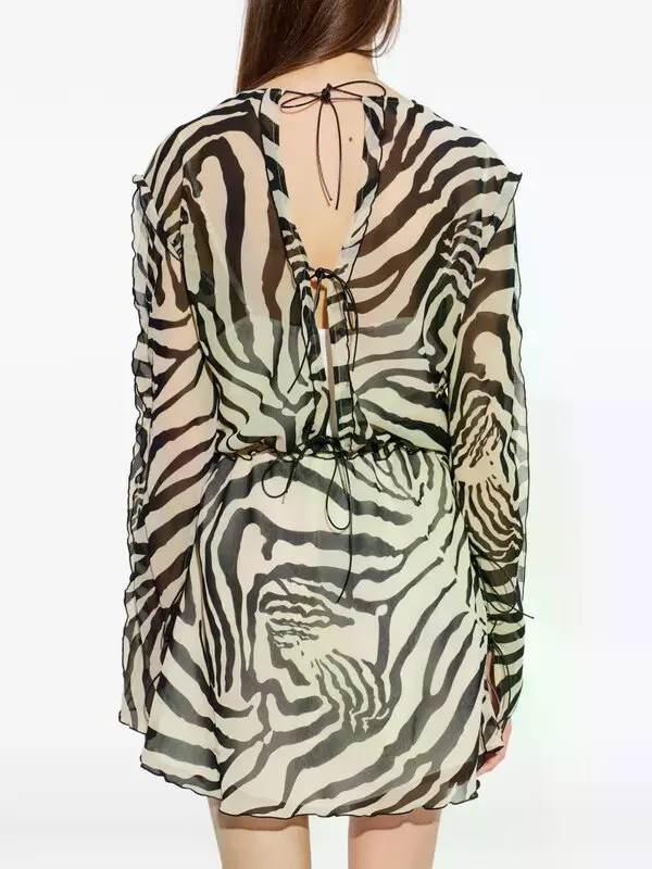 IRO PARIS Zebra-print Ruffled Dress