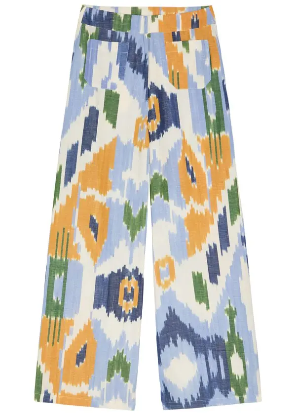 EMPORIO SIRENUSE Adele Printed Wide-leg Trousers - Blue